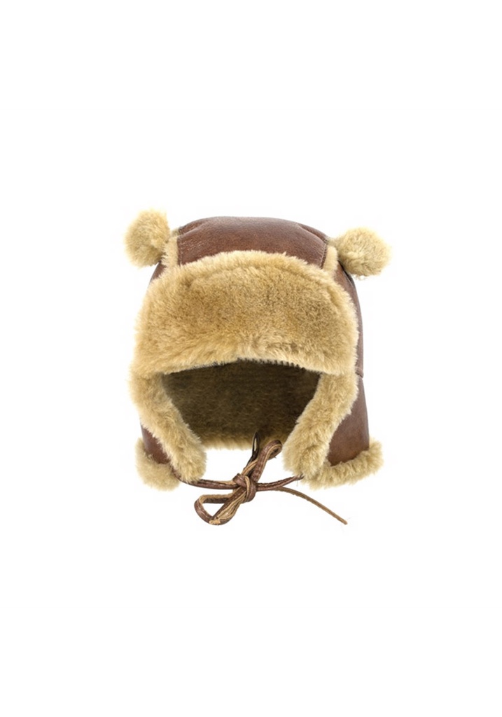 Chapka en peau de mouton pour bébé